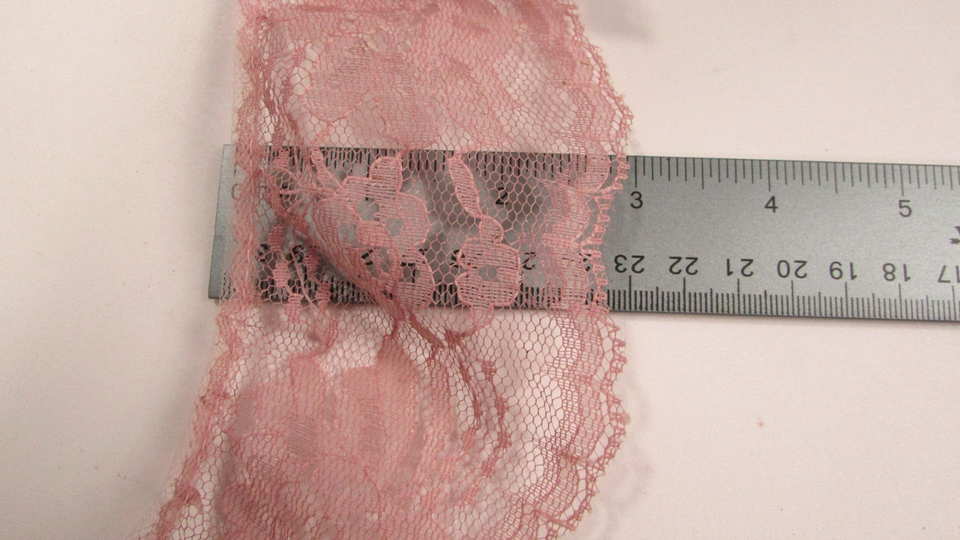 Vtg Lace Bolt 10 Yds 3" Pale Pink Floral Sewing Trim Doll Scrapbooking ...