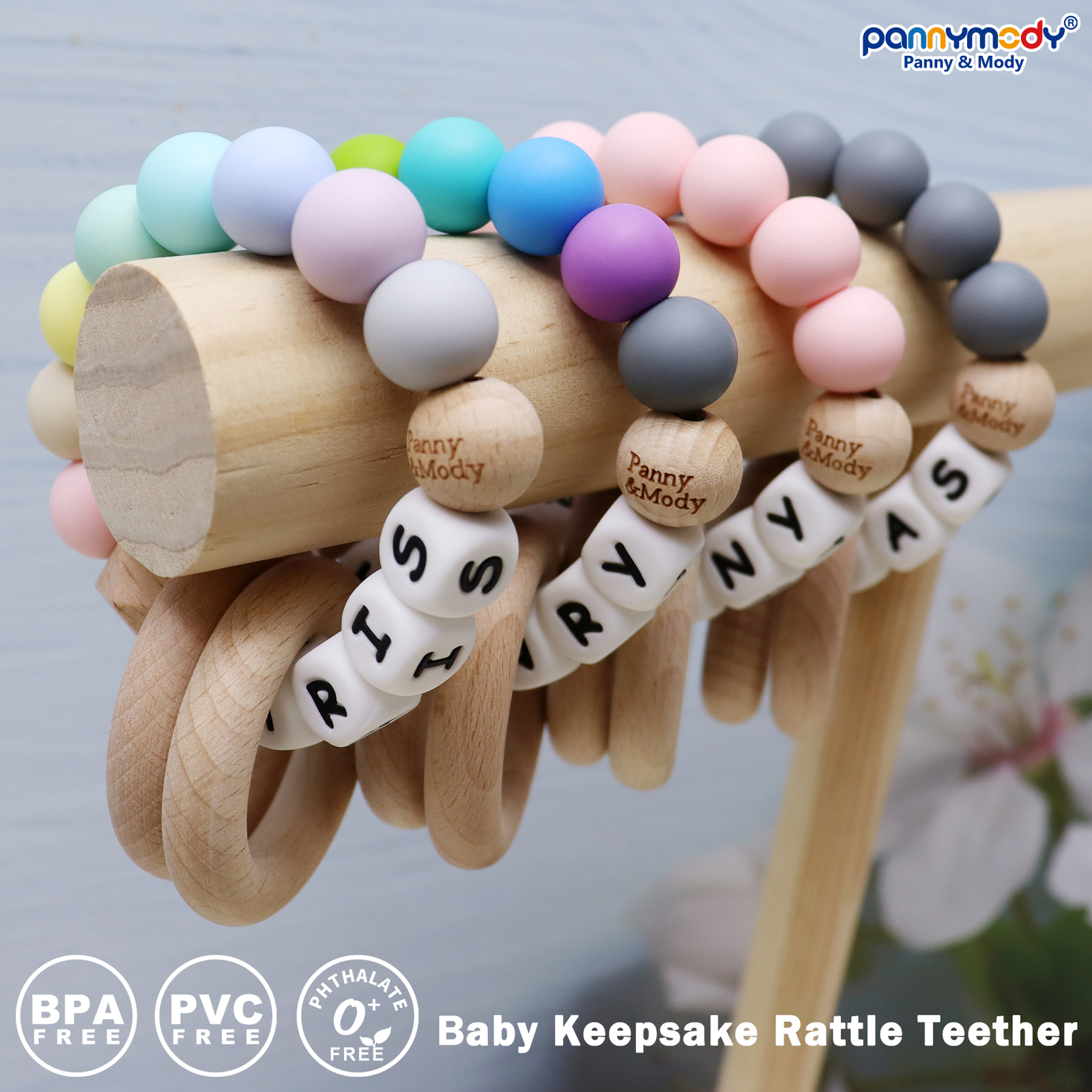 Customised Dummy Clip Teether Rattle with Name for Boys and Girls ...