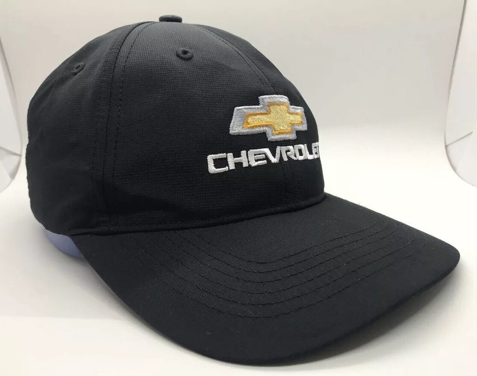 Chevrolet Black Cap Hat Adjustable Adult Polycotton Gray Under Bill | eBay
