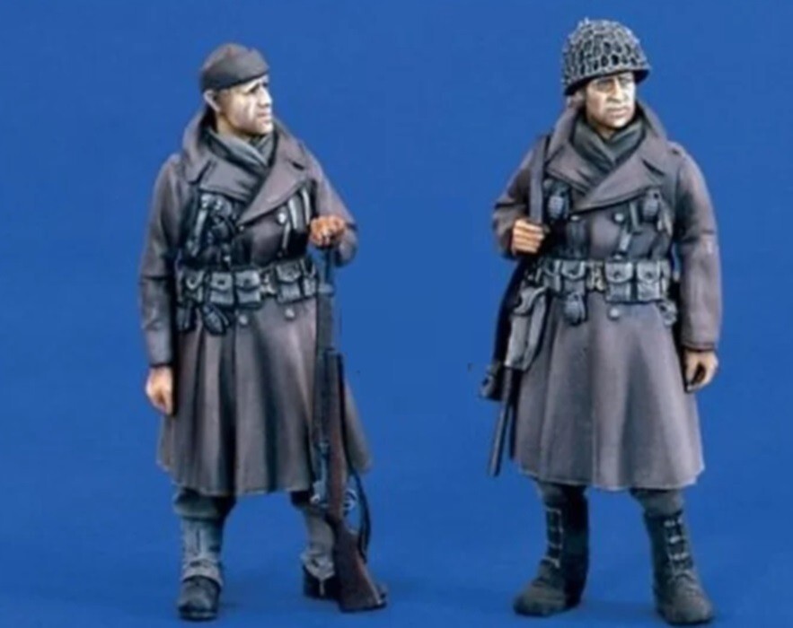 1/35 Resin Figure Model Kit Two US Soldiers Infantrymen WW2 War Army ...