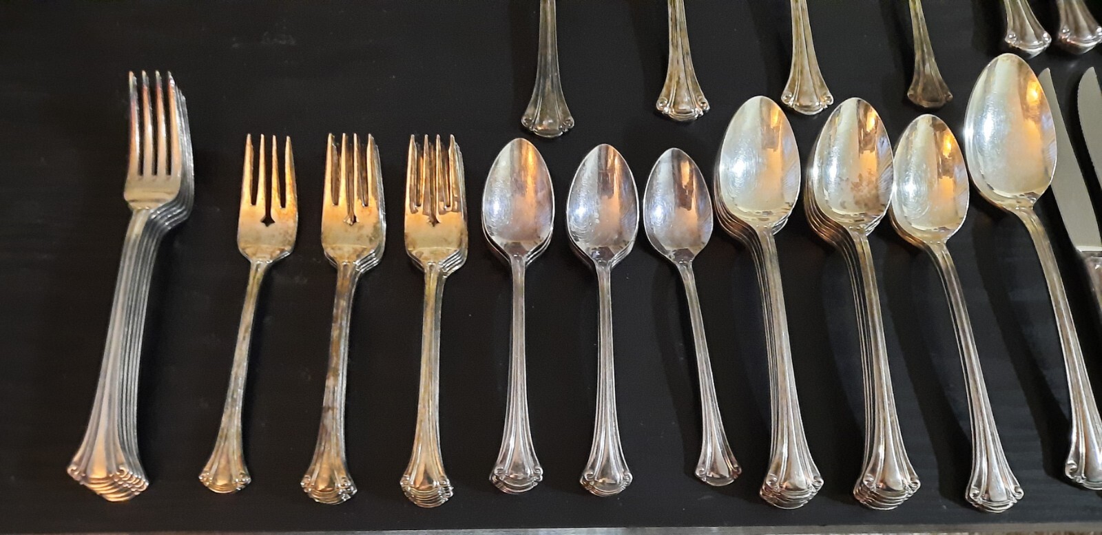 Vintage EP SS Japan Silverware Flatware Lot Of 65 Pieces Knives Spoons ...