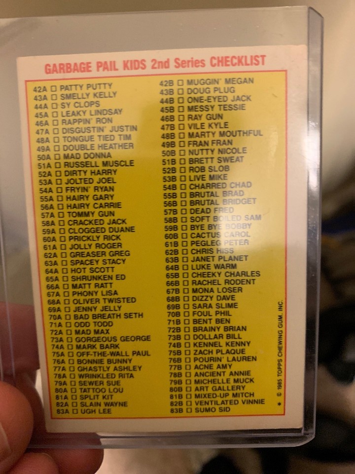 1985 Garbage Pail Kids Series 2 Disgustin' Justin 47a GPK | eBay