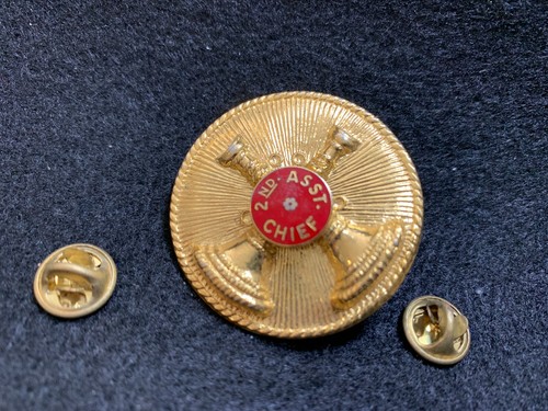 Vintage Fire Department 2nd Assistant Chief Cap Hat Badge | eBay