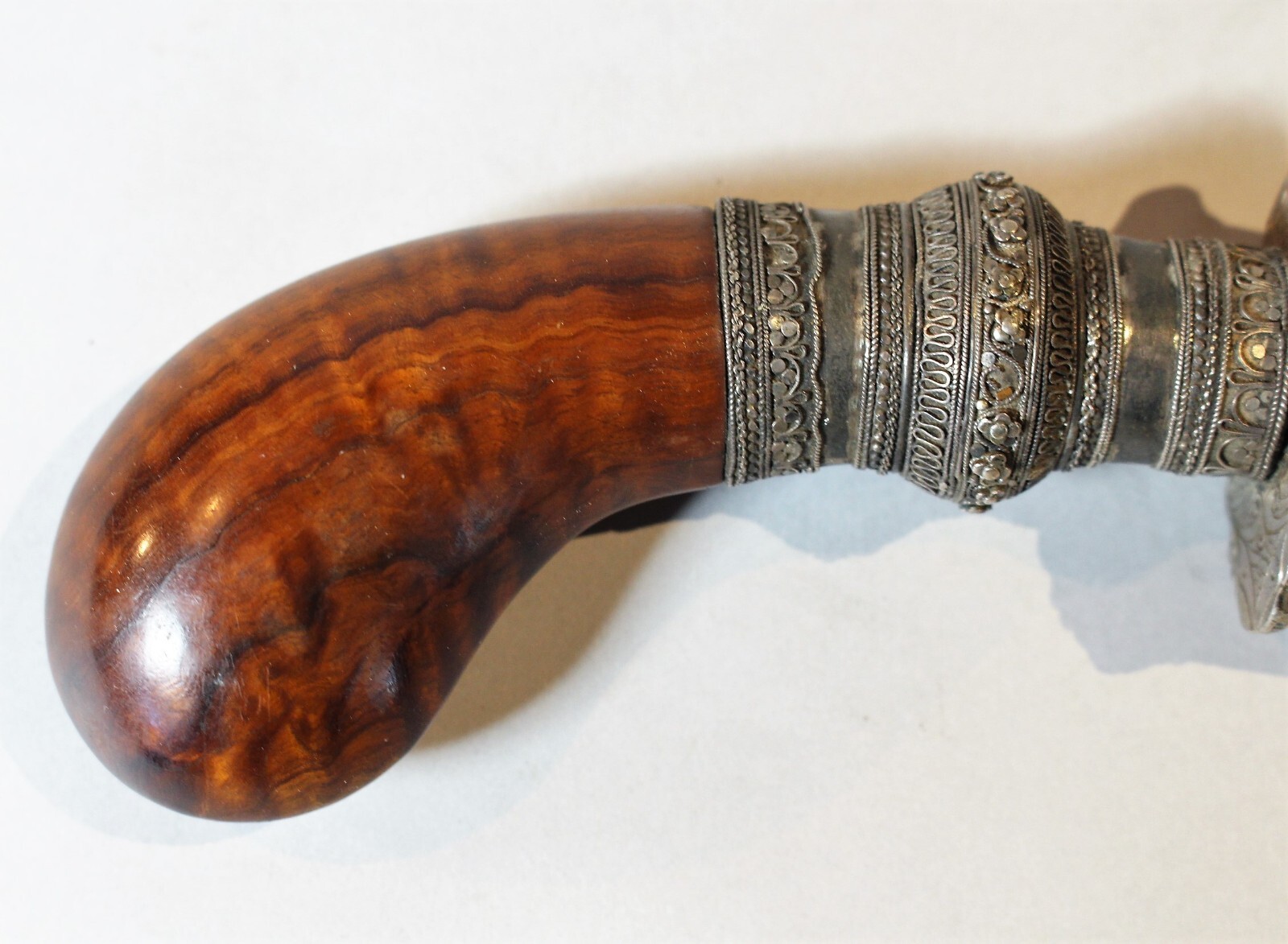 Antique Philippine Silver Mounted Moro Islamic Gunong Punal Dagger c ...