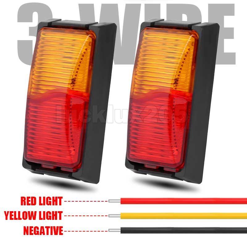 Red Amber LED Clearance Lights Side Marker Lamp Trailer Truck Caravan ...