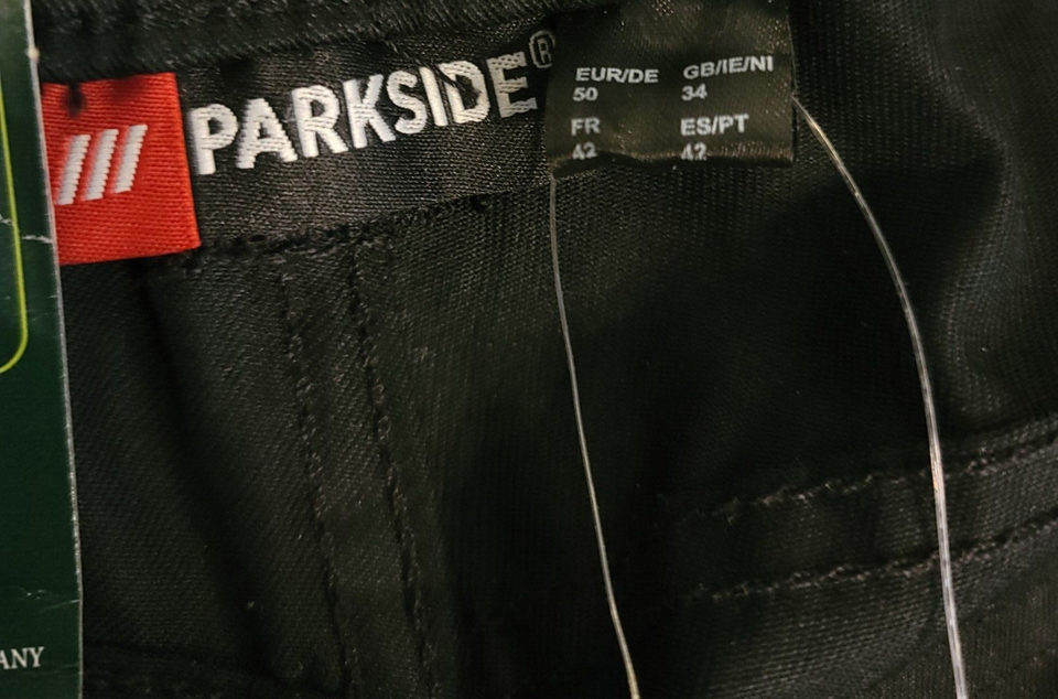 Parkside Mens Work Pants Trousers Size 34x32 Gray & Black Cargo Utility ...