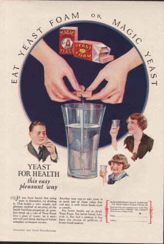 1927 MAGIC YEAST FOAM HEALTH DRINK BEVERAGE MEDICAL DOCTOR CHICAGO AD ...