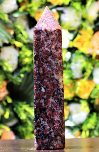 265MM Spessartite Garnet Obelisk Chakra Balance Albite Feldspar 4 ...