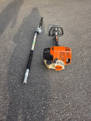 Stihl km130r kombi long reach hedge trimmer , blade hardly used, very ...