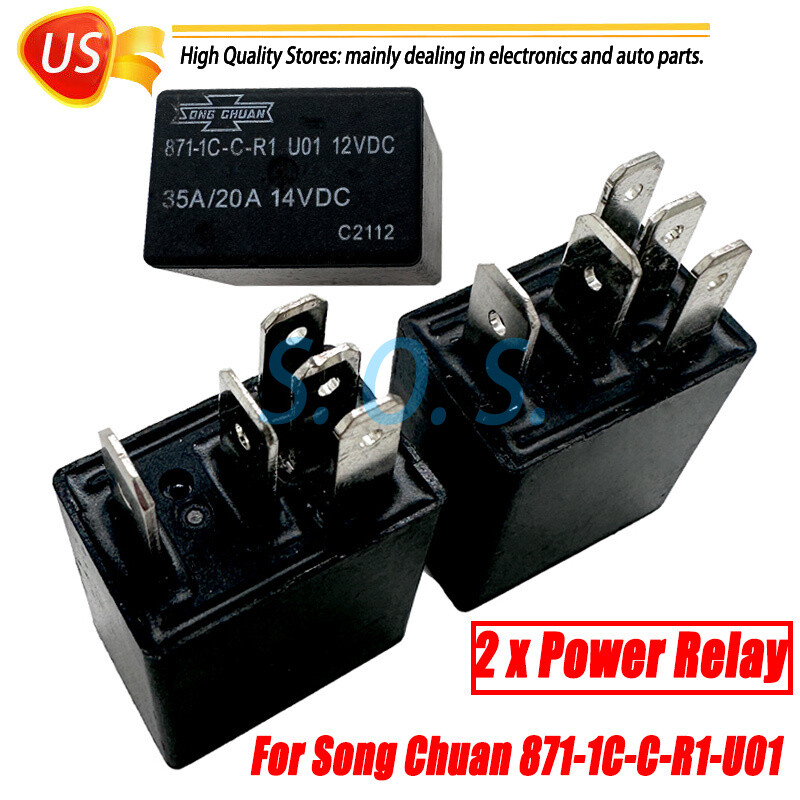 2PCS 8711CCR1 U01 Relay 8711CCR1 For SONG CHUAN 871-1C-C-R1 U01 12V 20A ...