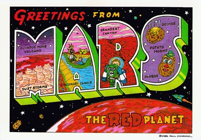 VTG Postcard Greetings from Mars The Red Planet, Big Letter c1986 ...
