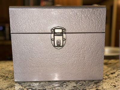 Vintage Rose Gold USA Excelsior Stamford Conn Metal File Locking Box 12 ...