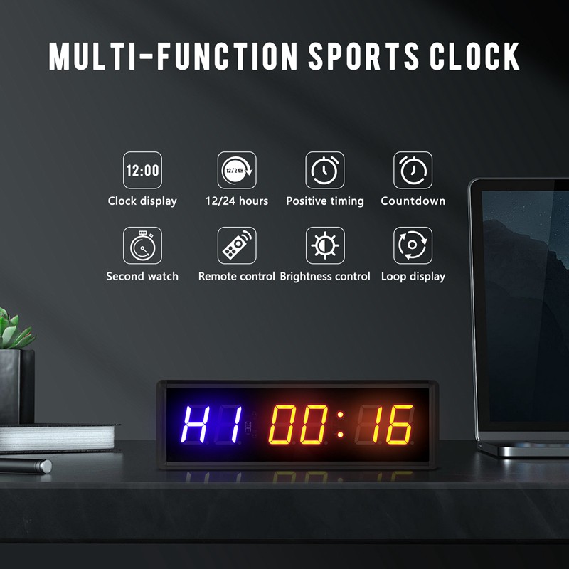 Gym Timer,LED Interval Timer Digital Countdown Wall Mounted Clock ...