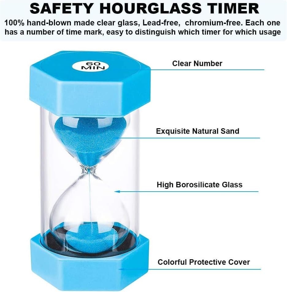 Hourglass Sand Timer 60 Minute: Plastic Sand Clock 60 Minute, Giant Blue Sand ? | eBay