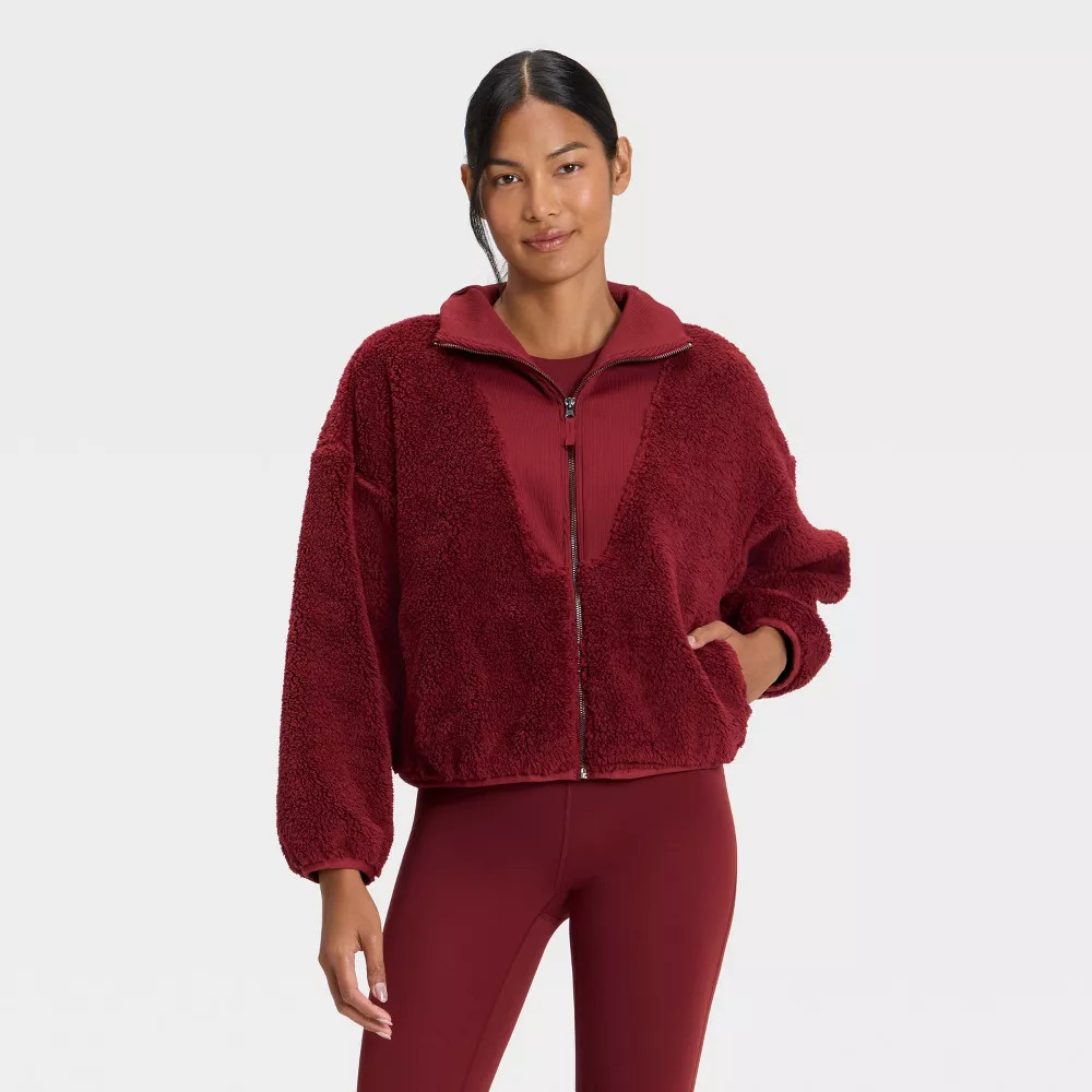 Women's High Pile & Ribbed Mix Jacket - All In Motion | eBay