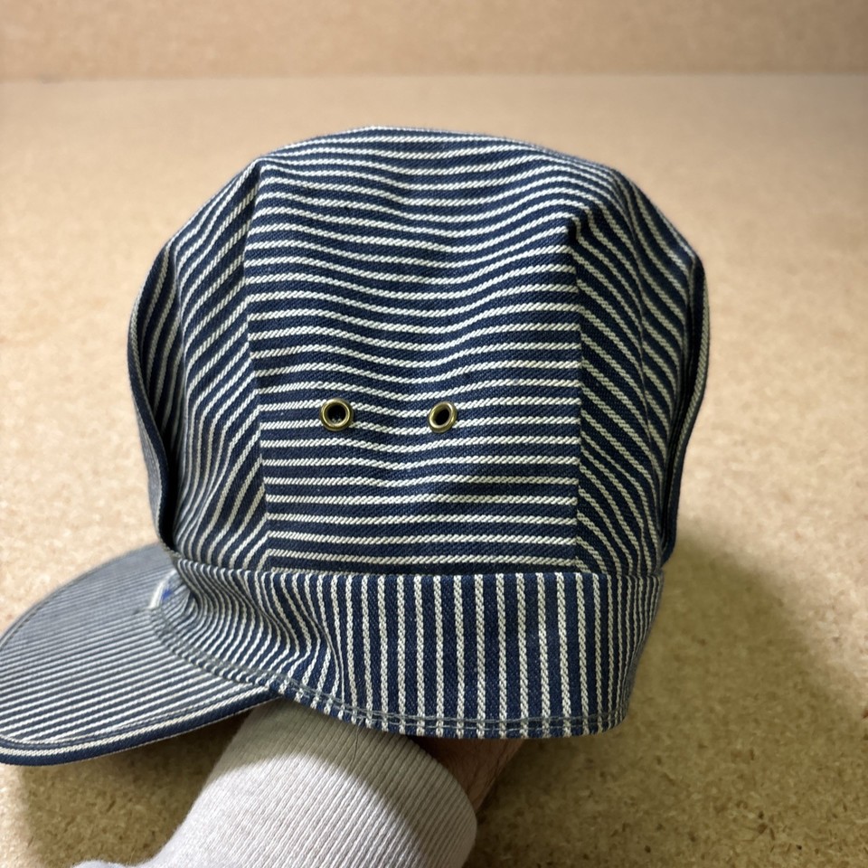 Vintage Big Mac Railroad Engineer Hat Hickory Stripe Denim Conductor ...