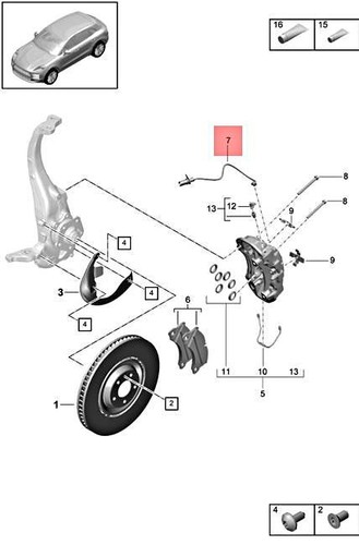 Genuine PORSCHE Macan 95B Sender Wire Pad Wear Indicator 95B907253F | eBay