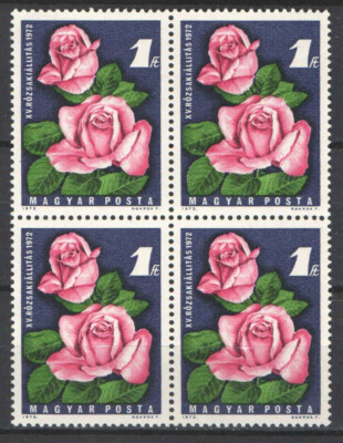 Hungary 1972. Flowers / roses stamp in 4-blocks MNH (**) Mi: 2768 | eBay
