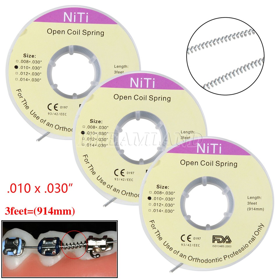 Dental Orthodontic Niti Open Coil Spring Spool .010/012 Inch 914mm CE ...