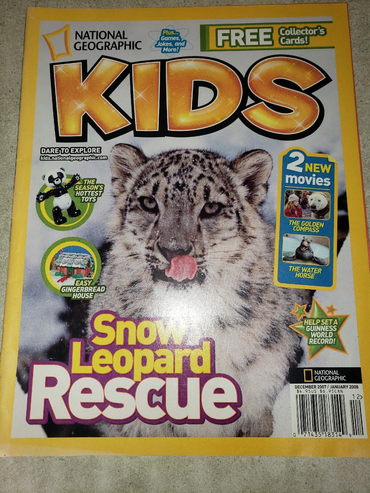 Dec 2007 Jan 2008 National Geographic Kids Magazine, No Cards,Snow ...
