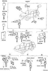 Toyota Genuine OEM CYLINDER & KEY SET, IGNITION SWITCH LOCK 69057-60030 ...