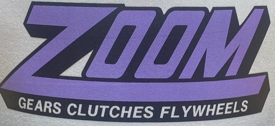 ZOOM CLUTCHES & FLYWHEELS Flat Brim Trucker Hat White/Black Drag Racing ...