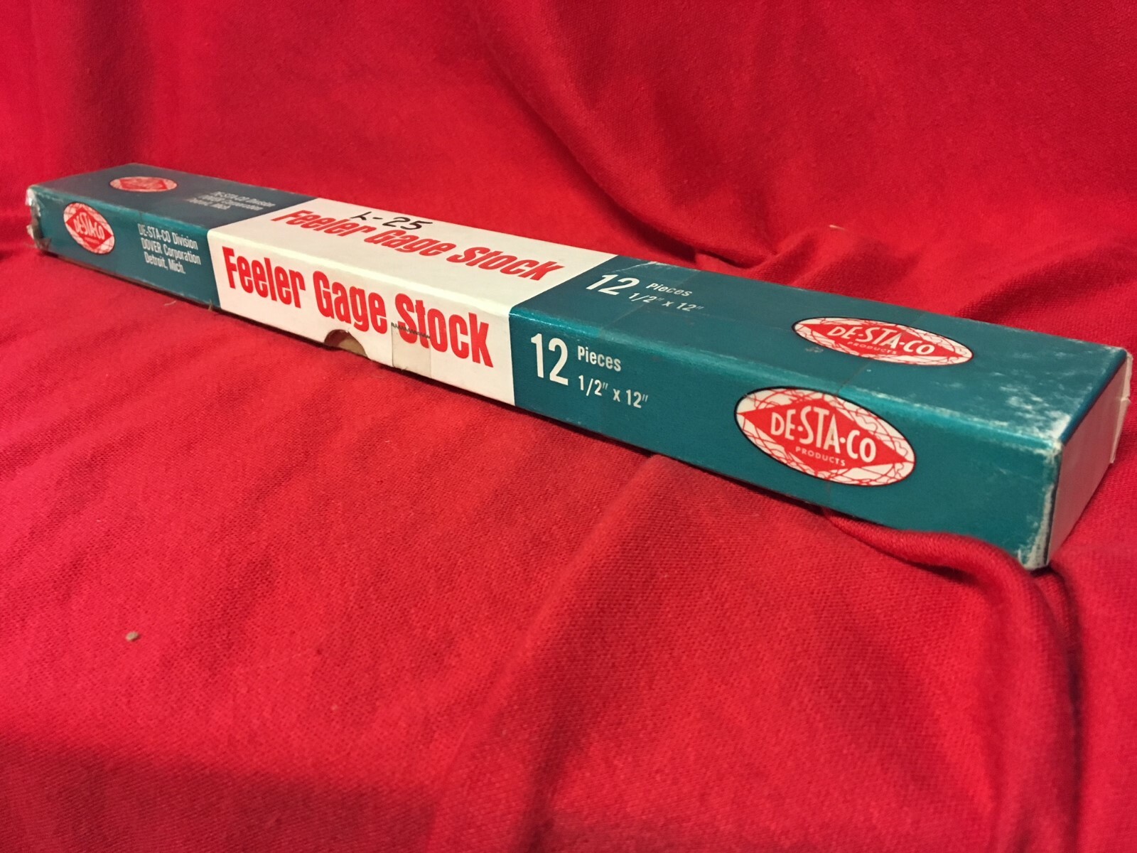 L-25 Destaco Steel Feeler Gage, Shim, 1/2 x 12" x .025" thick x (12 ...