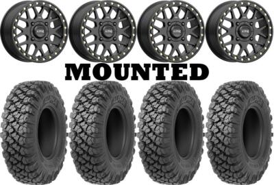 Kit 4 Valor Alpha Tires 32x10-15 on KMC KS235 Grenade Beadlock Black ...