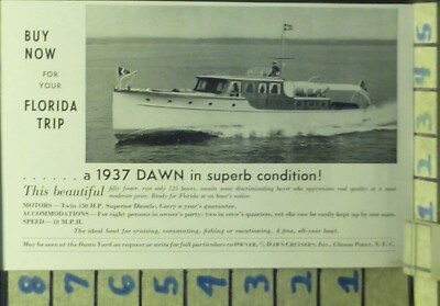 1937 DAWN 50 BOAT FLORIDA YACHT NAUTICAL WATERCRAFT SHIP BD27 | eBay
