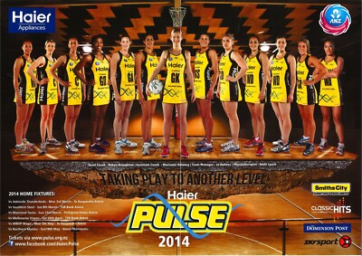 NZ CENTRAL PULSE NETBALL TEAM POSTER, NSW SWIFTS, MELBOURNE VIXENS ...