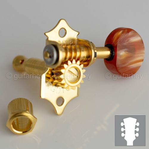 NEW Gotoh SE700-P5R OPEN-GEAR Tuning Keys L3+R3 w/ AMBER Buttons 3x3 ...