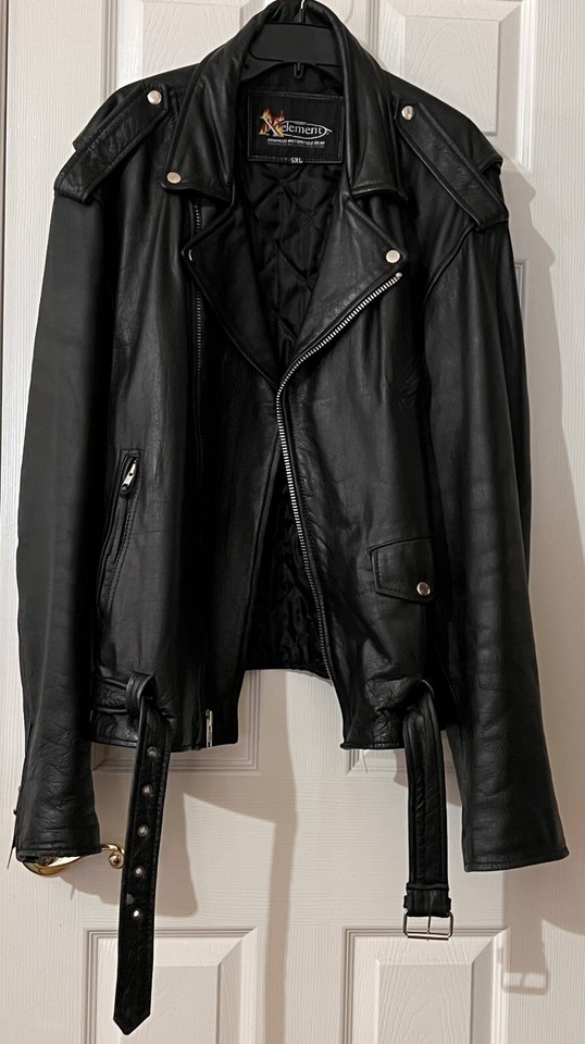 Xelement Advanced Motorcycle Gear. Leather Jacket. 5XL. Black. All ...
