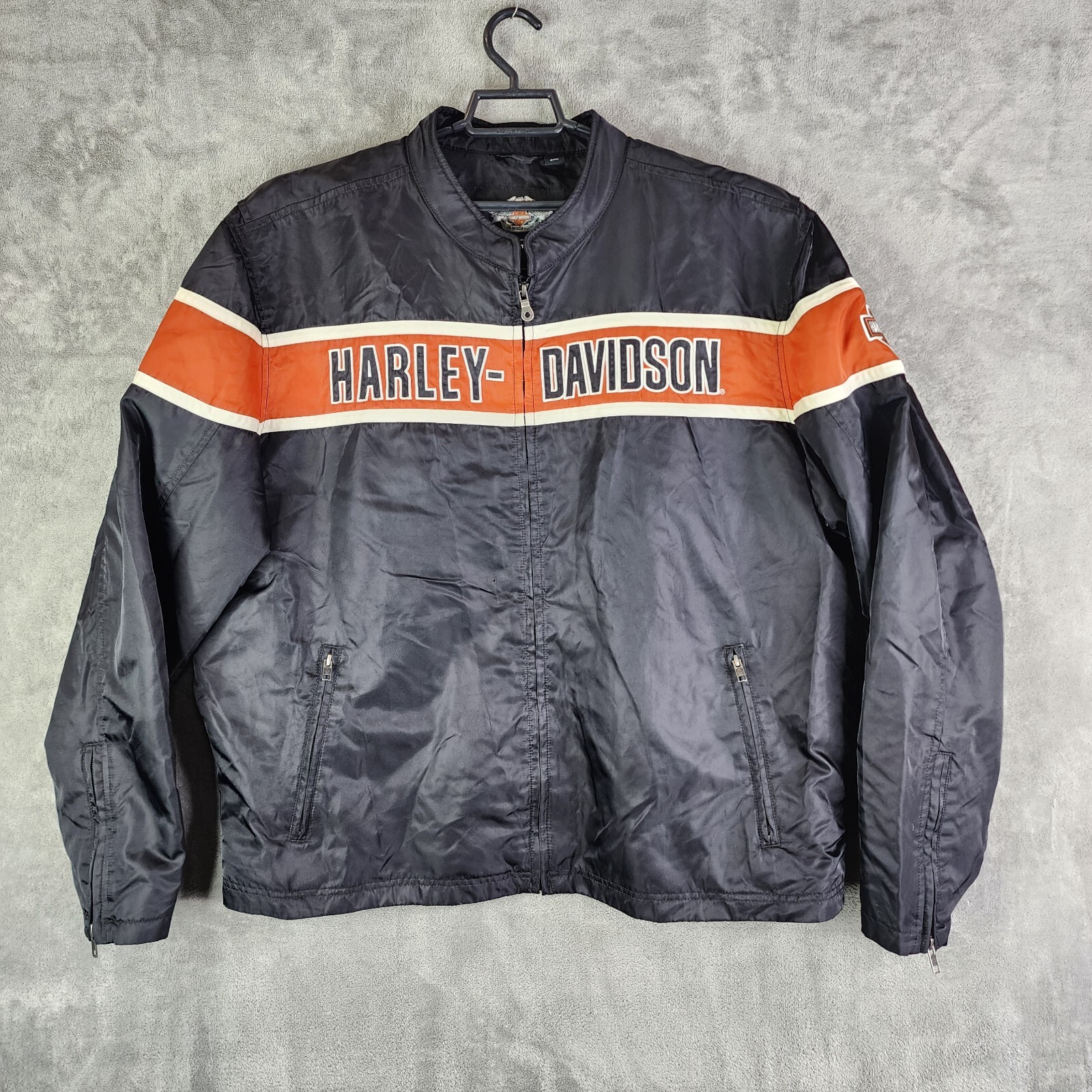 Mens Harley Davidson Racing Jacket Black Vintage Gene… - Gem