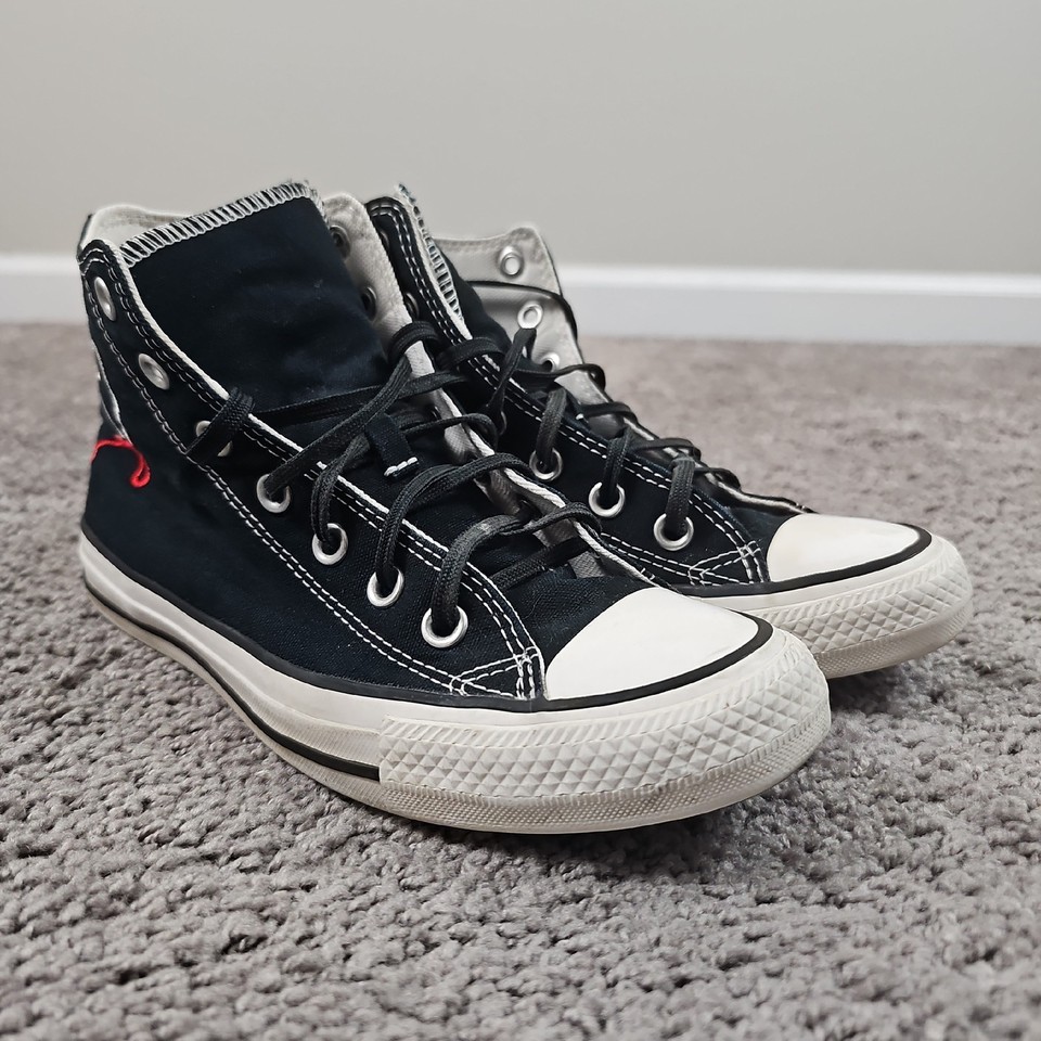 Converse Chuck Taylor All Star High Top Women 7 Black Canvas Heart ...