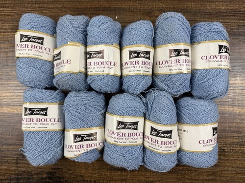 11 Skein Lot Lee Target Leemont Blue 100% Wool Mothproof Yarn Great ...