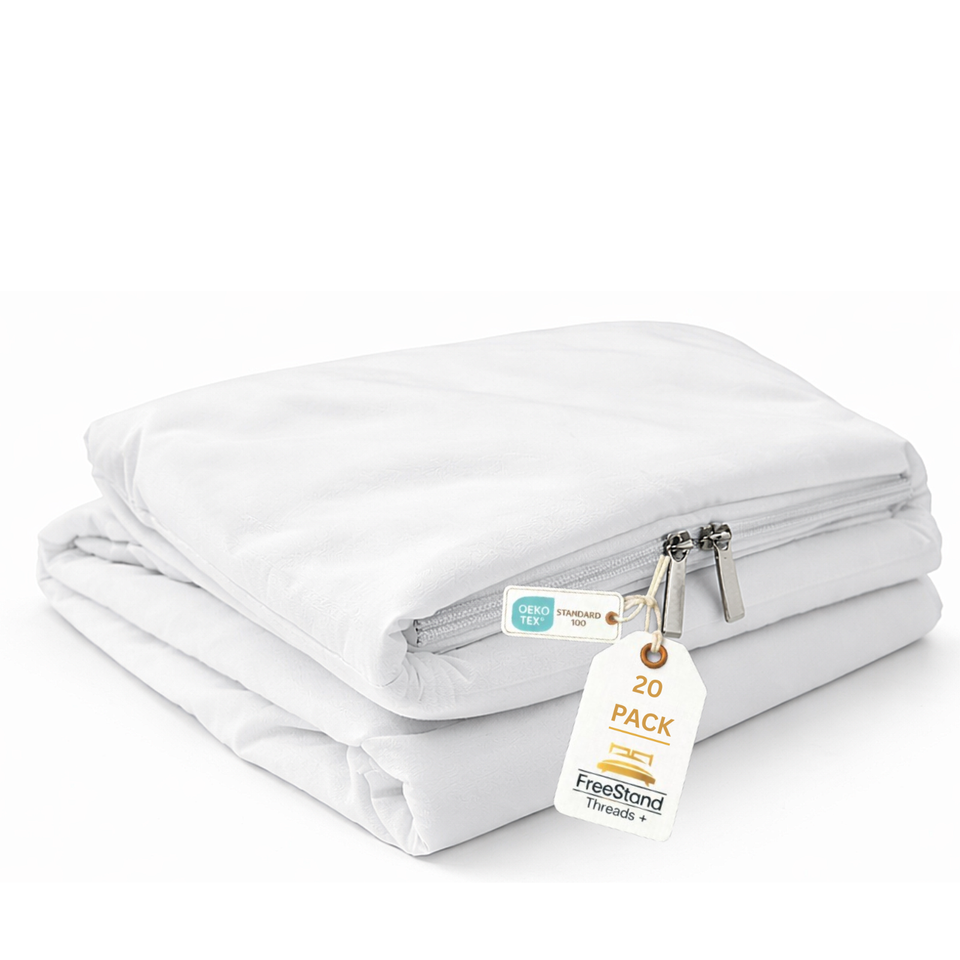 Threads+ Full Box Spring Cover, 54x75– Soft, 110 GSM +Zipper (10 Pack ...