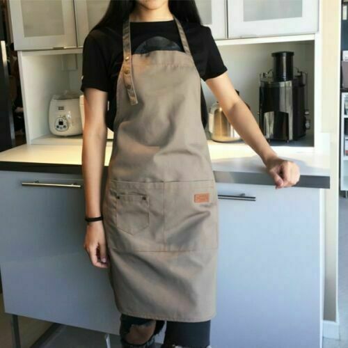 Men Women Cooking Bib Apron for Kitchen Restaurant Chef Apron Dress w ...
