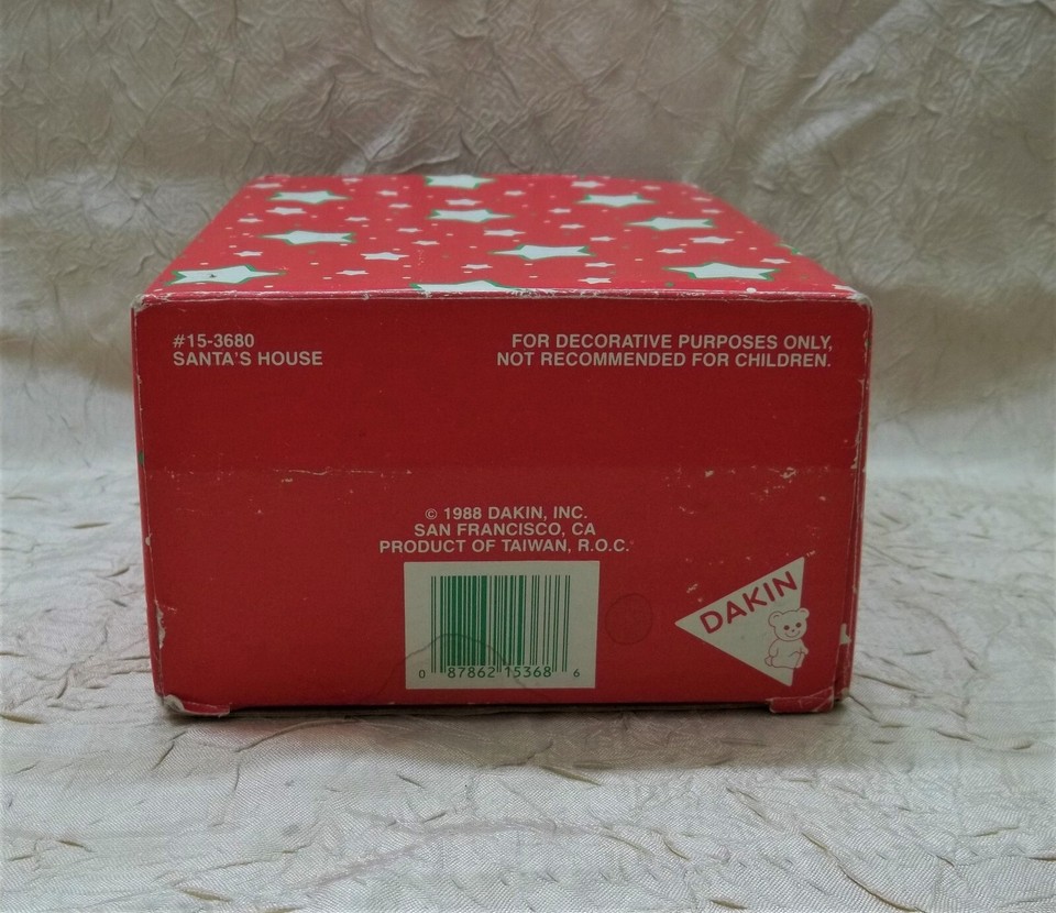 Dakin Santa House Christmas Wood Building Vintage Candle Holder 1988 | eBay