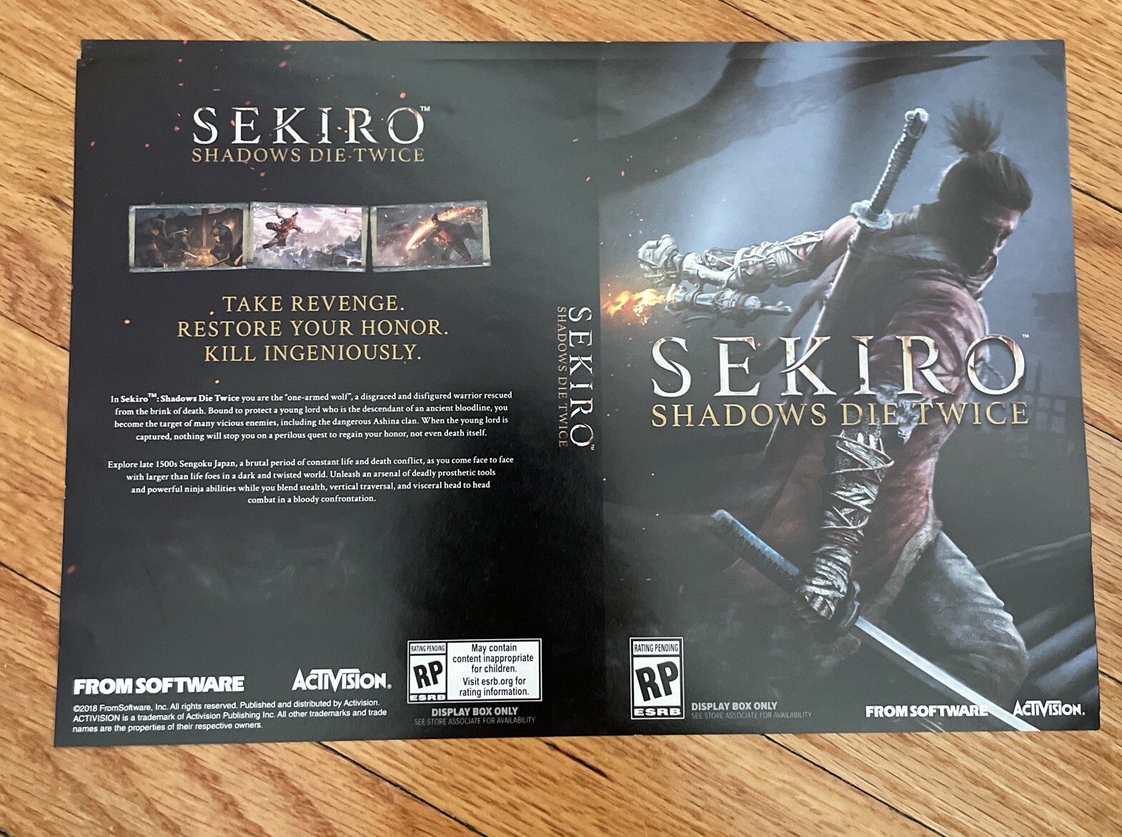 SEKIRO SHADOWS GAMESTOP PROMO ITEM BONUS Store Display Cover UNUSED | eBay