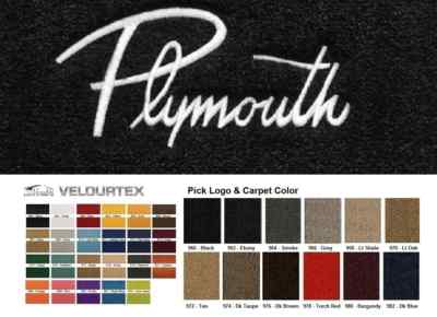 Lloyd Mats Velourtex Plymouth Script Custom Embroidered Front Floor ...