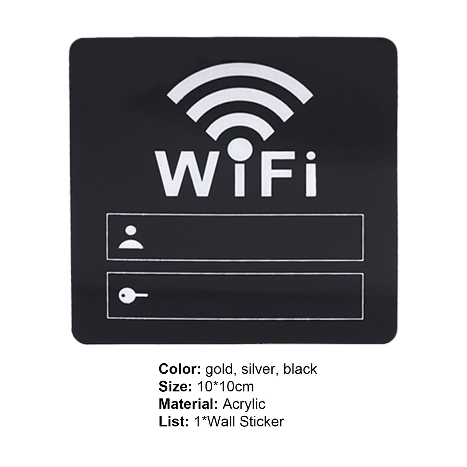 Wifi Sign Mirror Surface Waterproof Public Shop Wifi Password Sticker ...