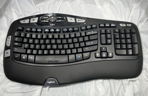 Logitech K350 Wave Ergonomic Keyboard with Unifying Wireless Technology ...