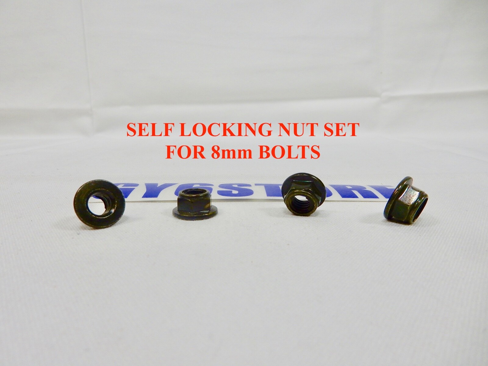 8mm SELF LOCKING / LOCK NUTS *4 PACK* FOR SCOOTERS ATVS UTVS KARTS ECT ...