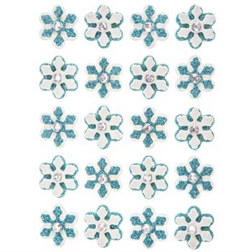Blue & White Glitter Snowflake Stickers 20pc Repeats | eBay