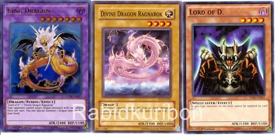 Yugioh King Dragun + Divine Dragon Ragnarok + Lord of D. Fusion Set | eBay