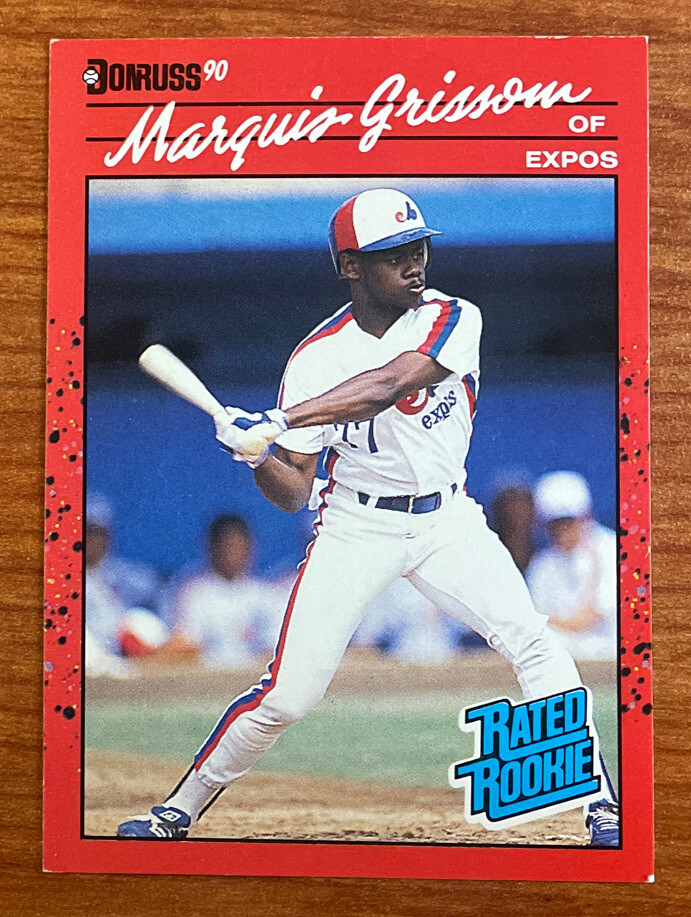 1990 Donruss MARQUIS GRISSOM Rookie Card #36 RC MONTREAL EXPOS Rated ...