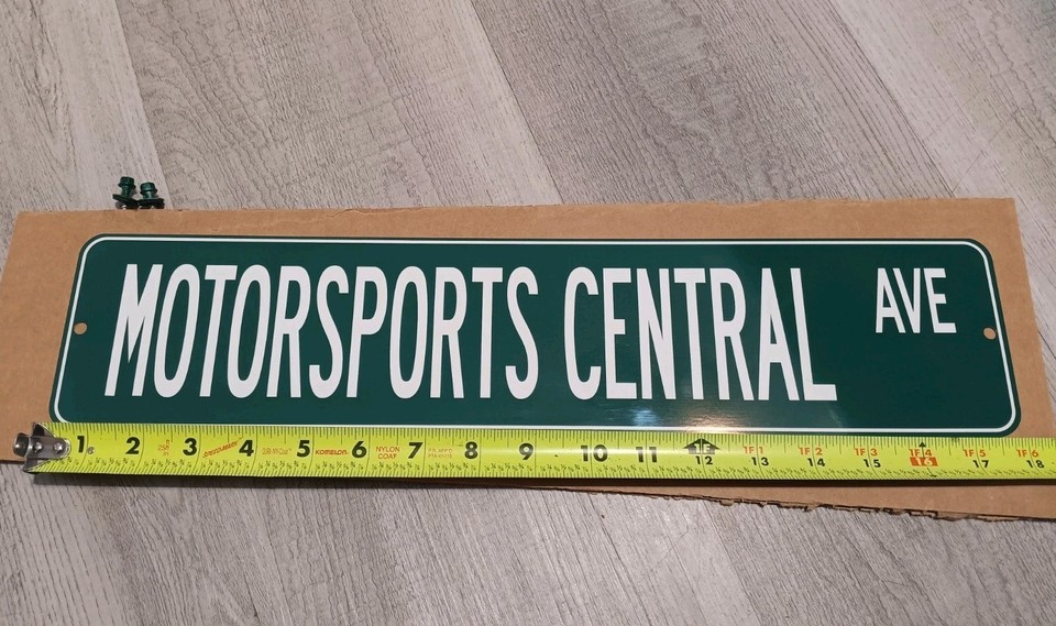 MOTORSPORTS CENTRAL AVE ROAD STREET SIGN BAKED ENAMEL ON STEEL CUSTOM ...