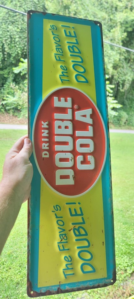 Double Cola Soda Vintage Retro Advertising Embossed Metal Sign | eBay