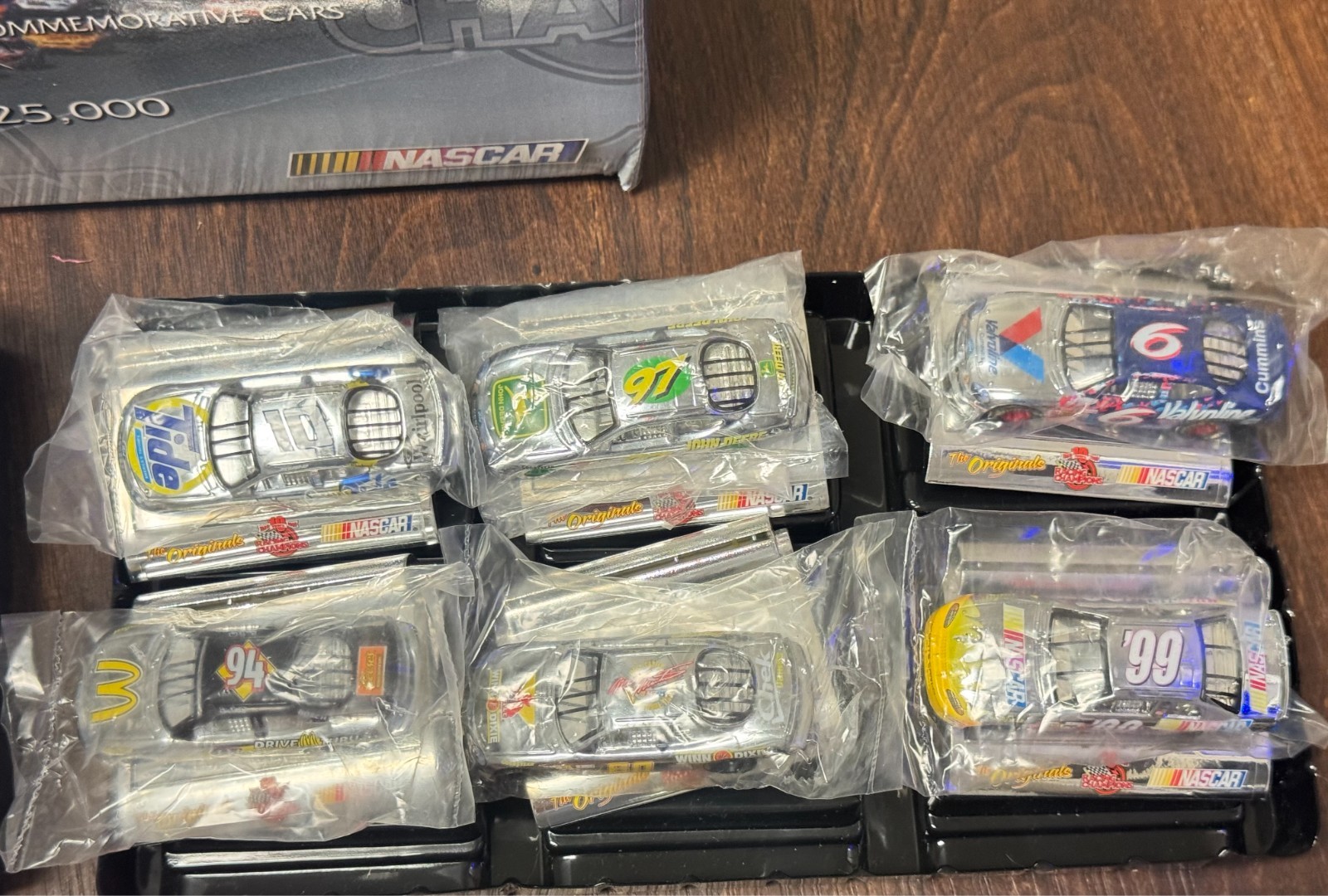 1999 NASCAR Introduction Set of Racing Champions 12 Silver Chrome 1:64 ...