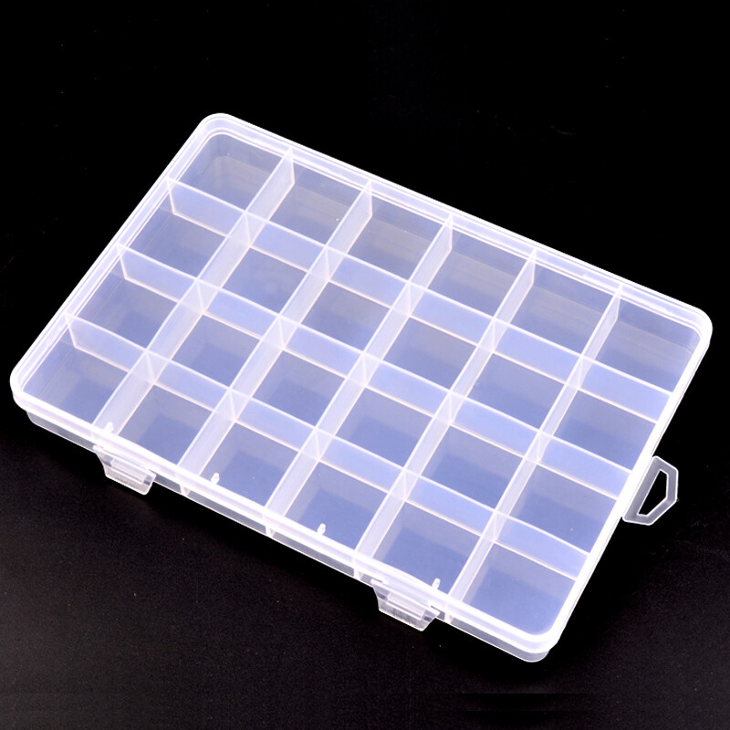 24 Compartent Clear Organiser Storage Plastic Box Loom Bands Nail Art ...